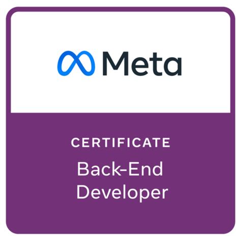 Meta Back End Developer Certificate Credly