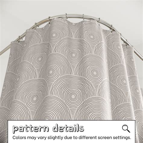 Geometric Boho Shower Curtain Curve Art Deco Bathroom Decor Neutral
