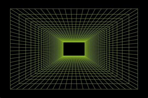 Premium Vector Perspective Grid Room Background Vector Illustration