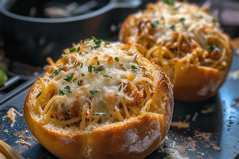 Fun And Flavorful Spaghetti Garlic Bread Bowls To Try Homeasyrecipes