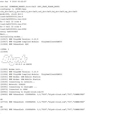 Cannot Connect To The BLYNK Server Issue Vshymanskyy TinyGSM GitHub