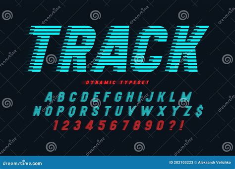 Dynamic Alphabet Design Vector Letters And Numbers Stock Vector Illustration Of Number