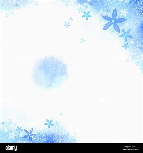 Illustration Memo Template In Blue Featuring Flowers Stock Photo Alamy