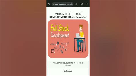 Vtu Full Stack Development 21cs62 Youtube