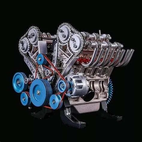 Engine Desktop Engine 8 Cylinder Inline Car Engine Building Kit Adult Mini Engine Toy For