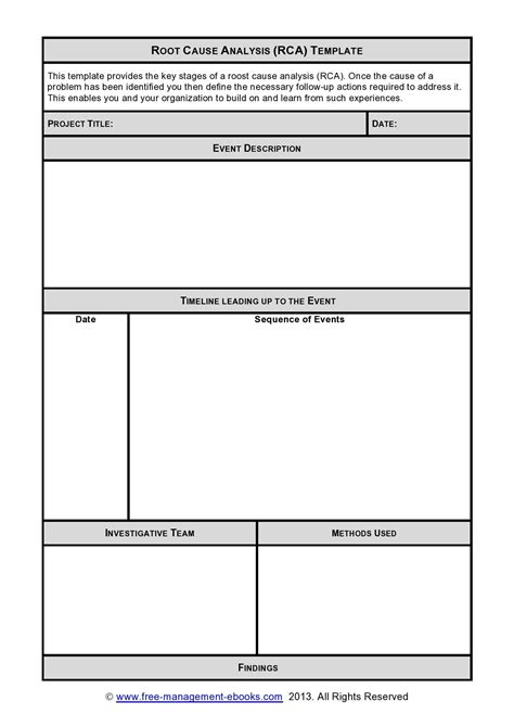 Simple Root Cause Analysis Templates Examples