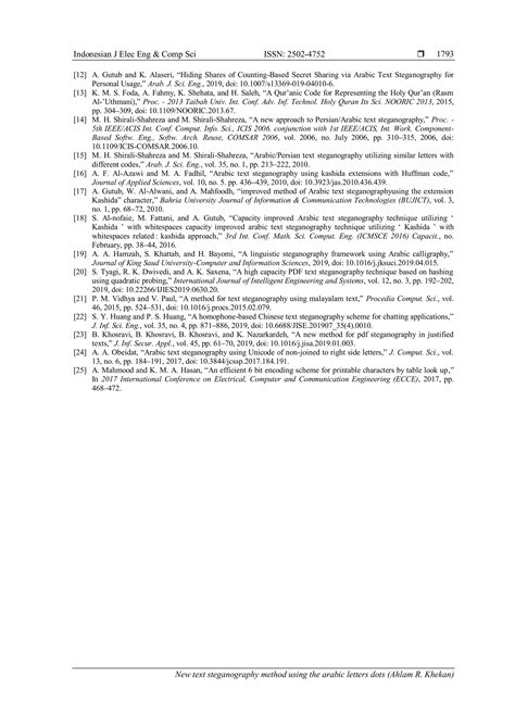 New Text Steganography Method Using The Arabic Letters Dots Pdf