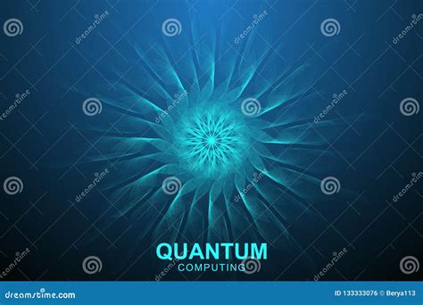 Quantum Computer Technology Concept Deep Learning Artificial Intelligence Stock Vector