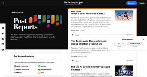 How Do I Access Podcast Transcripts The Washington Post