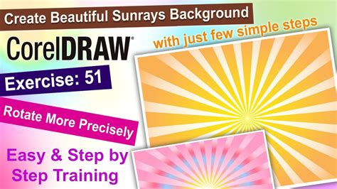 How To Create Beautiful Sunrays Background In Corel Draw Exercise No 51 Yn Tutor Youtube