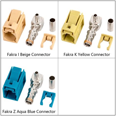 50 Ohm Crimp Connectors 10 Pack Fakra K Type Female Crimp Connectors
