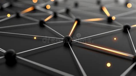 Intriguing Digital Network Of Glowing Points And Lines In Abstract Technology Science