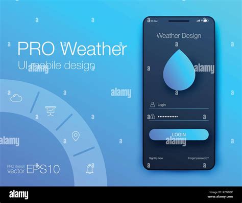 Weather Forecast App Ux Ui Design Stock Vector Stock Vector Image Art Alamy