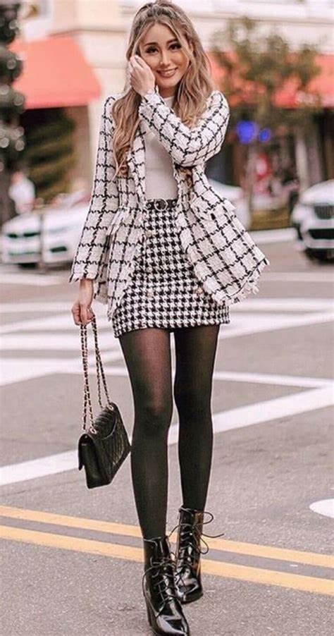 Skirt And Ankle Boots Outfit At Alishawhiteblog Plaid Mini Skirt