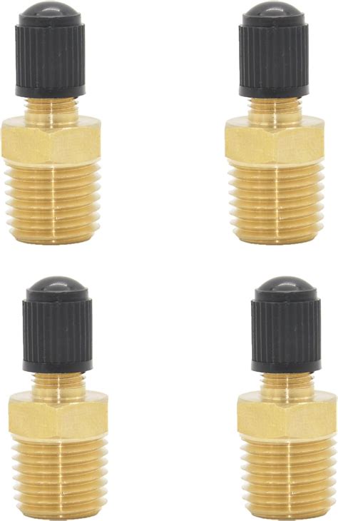 4pcs Schrader Valve 1 4inch Npt Male Brass Schrader Valves With Standard Valve Core For Air