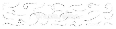 Hand Drawn Curve Dotted Line Set Stock Illustration Illustration Of Hand Line