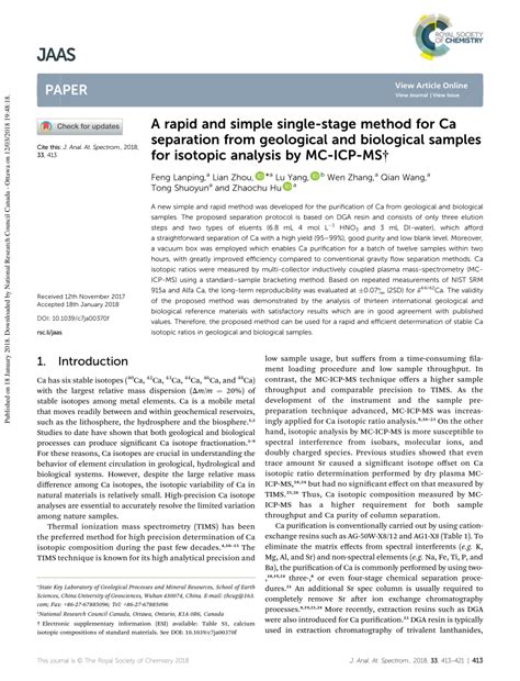 Pdf Calcium Isotopic Compositions Of Sixteen Usgs Reference Materials