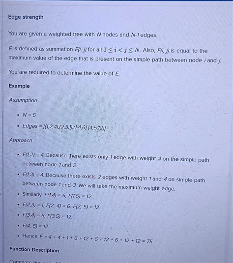 solved edge strength you are given a weighted tree with n
