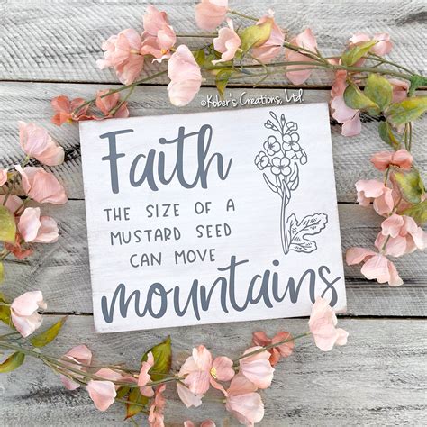 Faith The Size Of A Mustard Seed Sign Scripture Wall Art Etsy