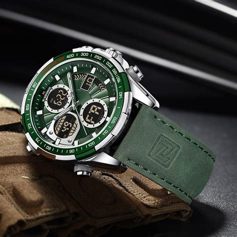 Rlogio Naviforce Moda Militar Relogios Para Homens Luxo Esportes Verde