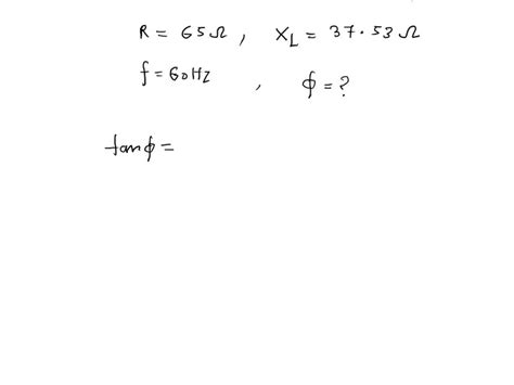 solved calculate the phase angle between the voltage and current
