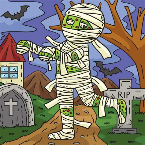Zombie Mummy Colored Cartoon Illustration 34328714 Vector Art At Vecteezy