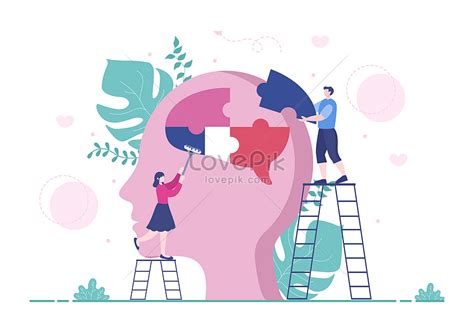 평평한 정신 건강 심리학 일러스트 무료 다운로드 Lovepik