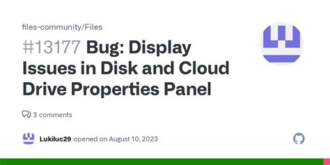 Bug Display Issues In Disk And Cloud Drive Properties Panel Issue