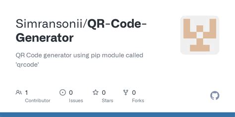 Github Simransoniiqr Code Generator Qr Code Generator Using Pip