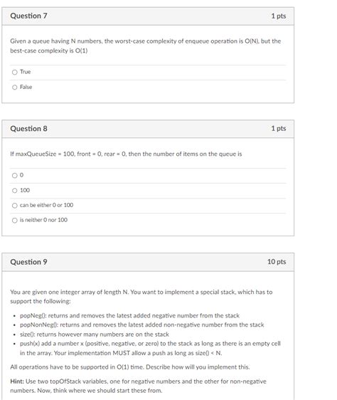 Solved Given A Queue Having N Numbers The Worst Case