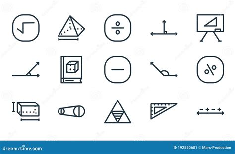 Mathematics Line Icons Linear Set Stock Vector Illustration Of