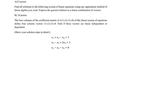 Solved A Points Find All Solutions To The Following Chegg