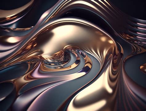 A Metallic Abstract Wavy Liquid Background Generative Ai Technology