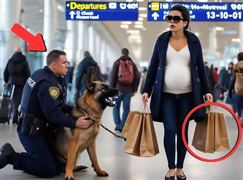 В аэропорту служебная собака лаяла на беременную женщину когда офицеры проверили женщину были