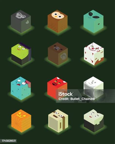 할로윈 캐릭터 주사위 3d 세트 늑대 인간 괴물 올빼미 박쥐 마녀 좀비 미라 드라큘라 벡터 초록불 3차원 형태에 대한 스톡 벡터 아트 및 기타 이미지 Istock