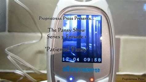 The Pansy Show Series 3 Episode 1 Patience Pansy Proprietress Press
