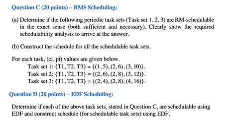 Solved Question C 20 ﻿points ﻿rms Schedulinga