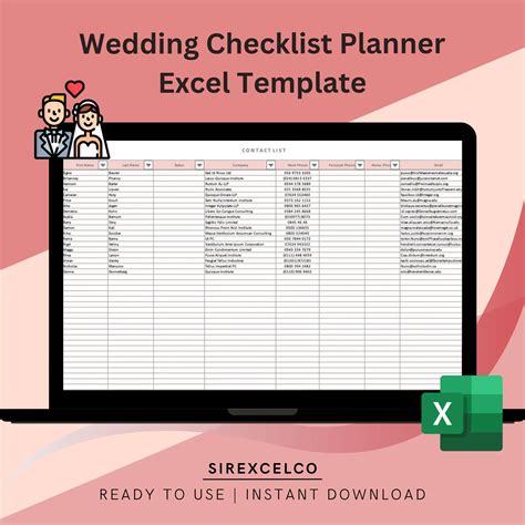 Wedding Planning Excel Template 60 Photos