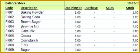 Stock Register Format In Excel Free Download FabTemplatez