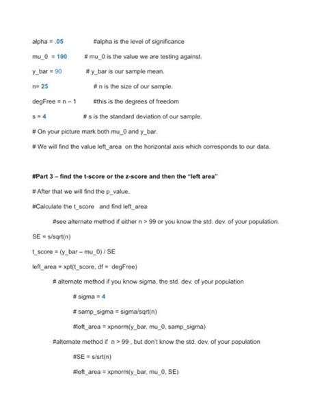 Template For Ht For Means For 1 Population The