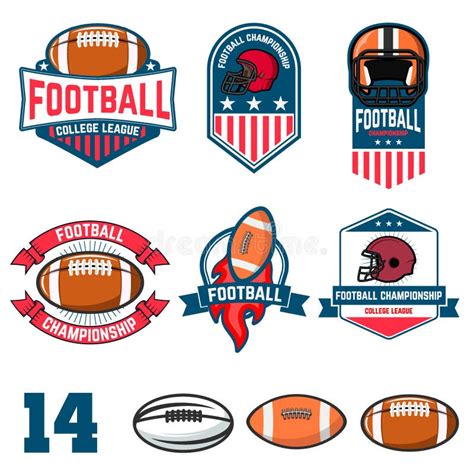Emblemmall För Amerikansk Fotboll Designbeståndsdel För Etiketten Emblem Tecken Vektor