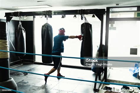 권투 체육관에서 훈련 중반 성인 복 서 권투 스포츠에 대한 스톡 사진 및 기타 이미지 권투 스포츠 체육관 헬스 클럽 Istock