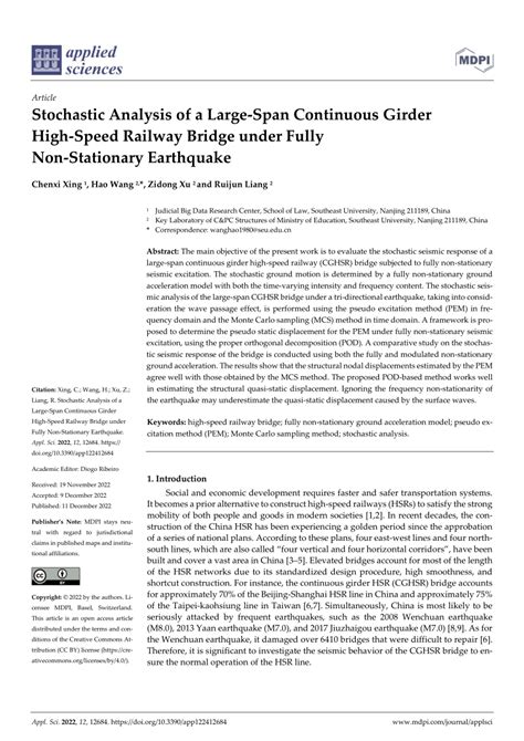 Pdf Stochastic Analysis Of A Large Span Continuous Girder High Speed Railway Bridge Under