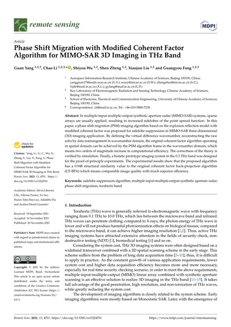 Pdf Phase Shift Migration With Modified Coherent Factor Algorithm For