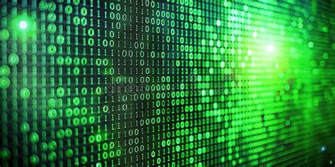 Futuristic Green Binary Code Background Abstract Digital Texture For