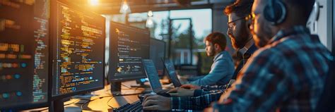 Premium Photo Professional Tech Team Collaboratively Debugging