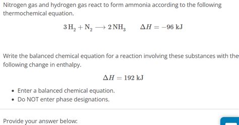 Nitrogen Gas And Hydrogen Gas React To Form Ammonia According To The F