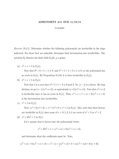 Abstract Algebra Homework Module Mathematics Polynomial
