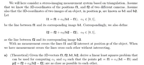 We Will Here Consider A Stereo Imaging Measurement