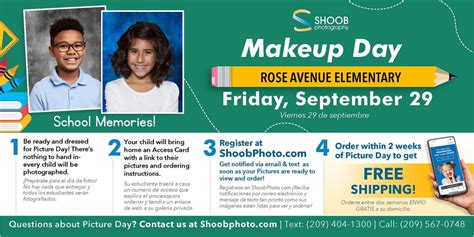 Make Up Picture Day Rose Avenue Elementary School